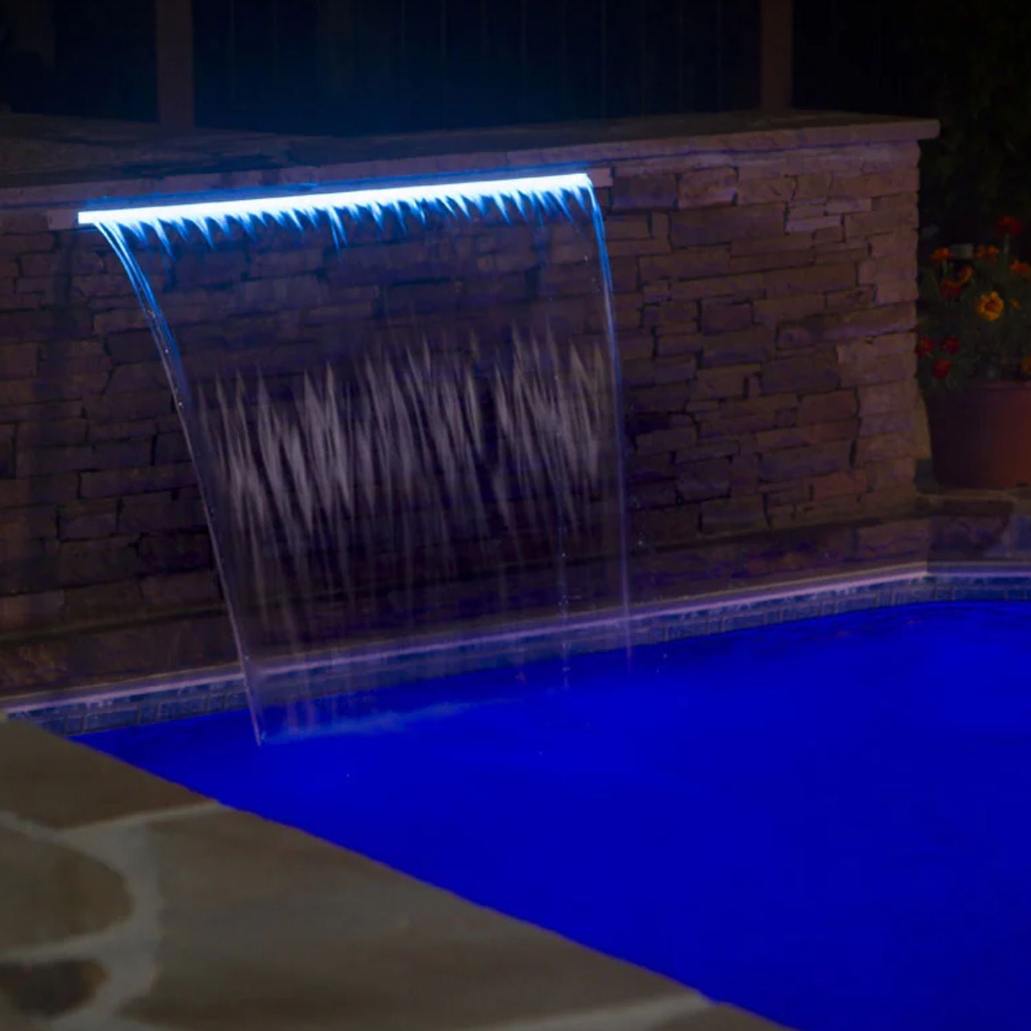 36" CMP LED Waterfall White 6" Lip [25676-330-000] MT Pools – MT Pool ...