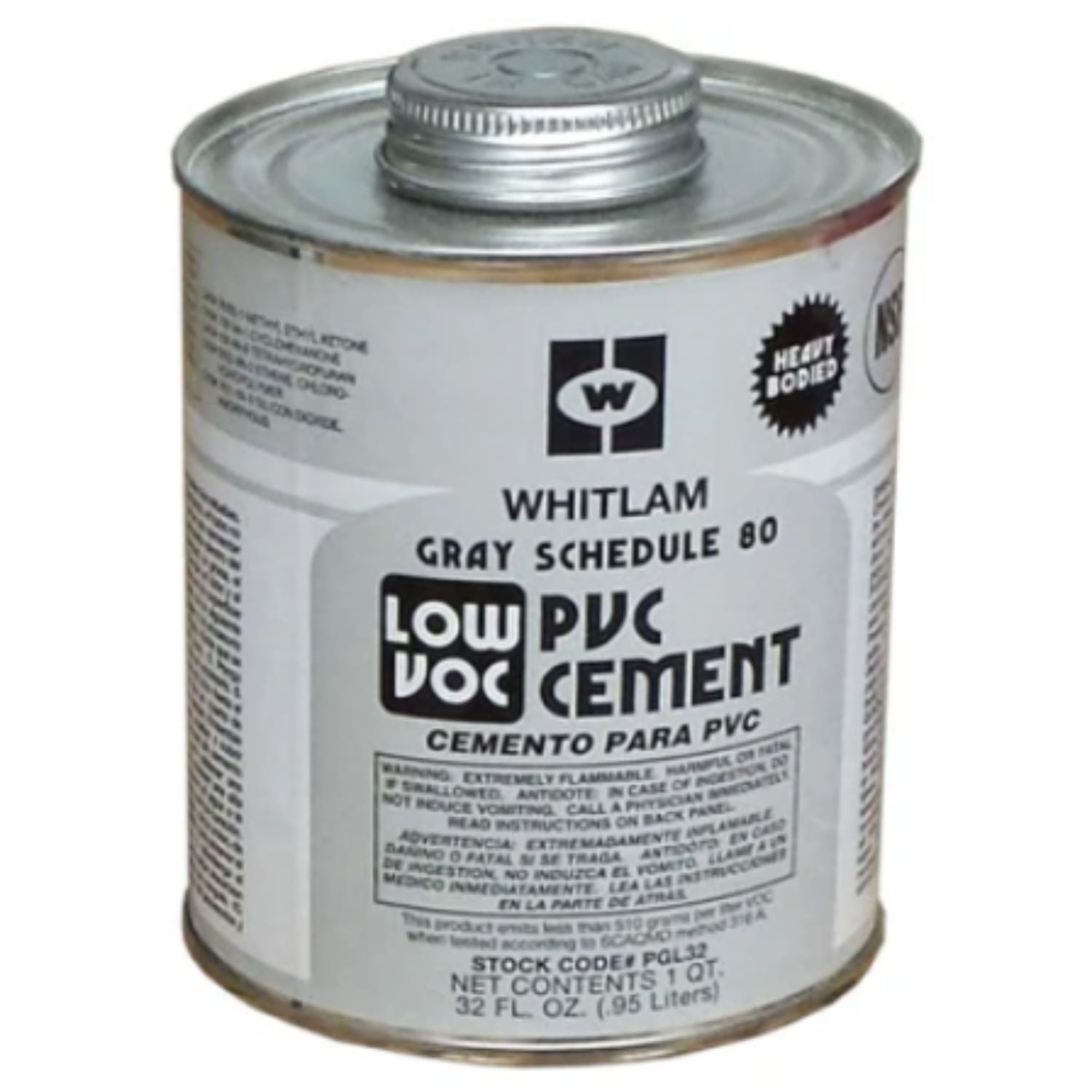Whitlam PVC 80 Gray Heavy Bodied Cement [PG32] from MT Pools – MT Pool ...
